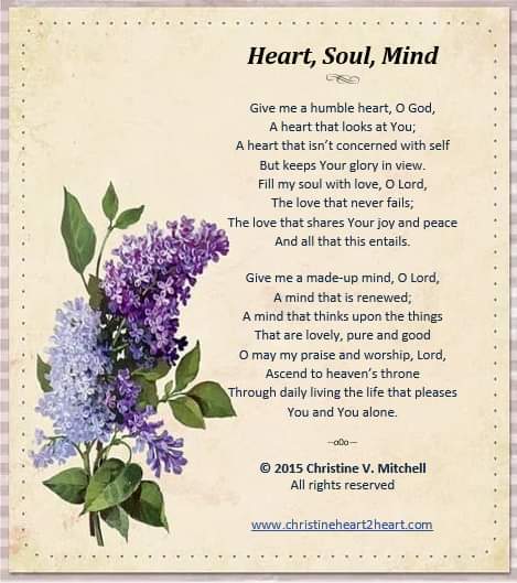 Heart, Soul, Mind | Christine's Poetry & Reflections